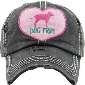 Accessories | Dog Mom In Heart Distressed Baseball Hat | Poshmark